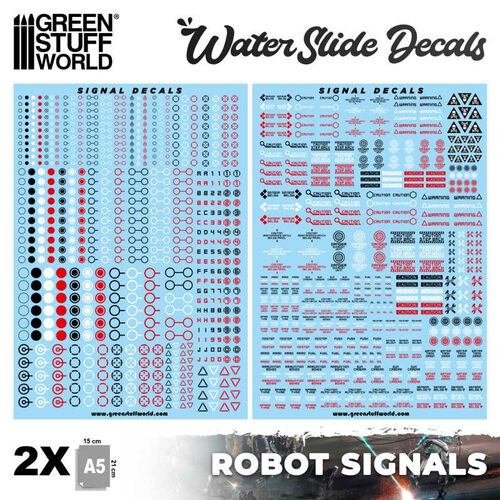 Green Stuff World 2116 Waterslide Decals - Robot Signals