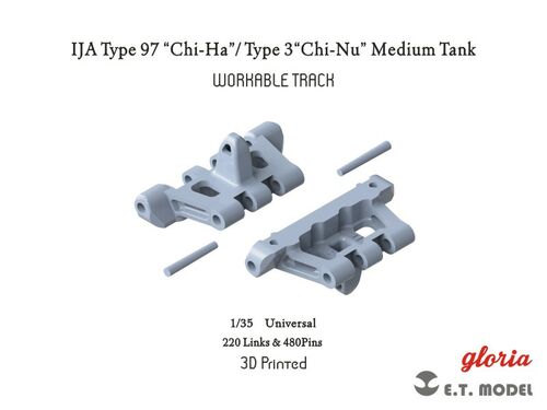 ET Model P35-016 IJA Type 97 Chi-Ha / Type 3 Chi-Nu Medium Tank - Workable Track