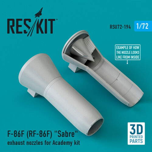 RES/KIT U72-0194 F-86F (RF-86F) "Sabre" Exhaust Nozzles For Academy Kit