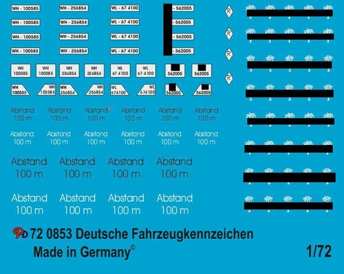 Peddinghaus-Decals 0853 German Number Plates