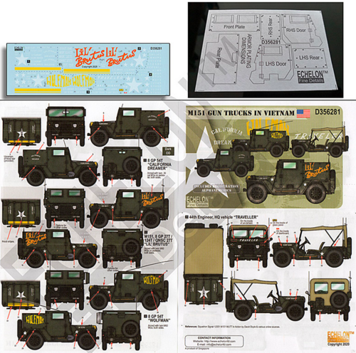 Echelon Fine Details D356281 M151 Gun Trucks in Vietnam