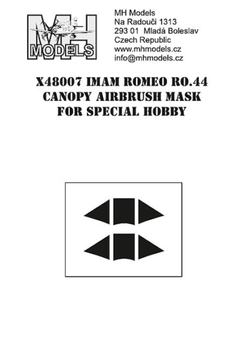 MH Models X48007 IMAM Ro.44 Canopy Airbrush Mask