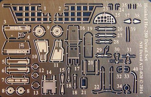 NH Detail A72-020 Heinkel He-280 Detail Set for RS Models