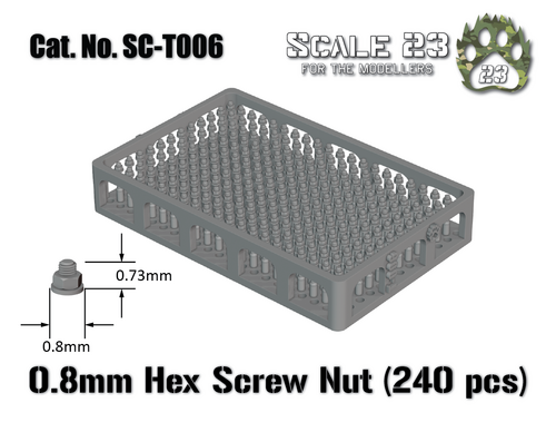 Scale23 SC-T006 0.8mm Hex Screw Nut (240 pcs)