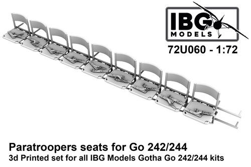 IBG 72U060 Gotha Go-242A-1 / Go-244 - Paratroopers Seats (3D-Printed / for IBG Models kits)