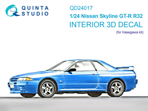 Quinta Studio QD24017 Nissan Skyline GT-R R32 - 3D-Printed & Coloured Interior (for Hasegawakits)