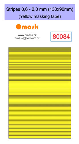Omask 80084 Stripes 0,6-2,0mm (130x90mm) Yellow Masking Tape