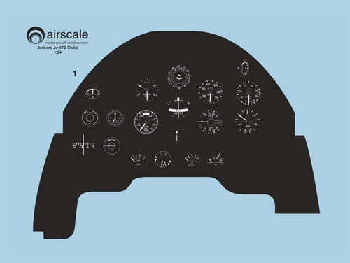 Airscale AS24JUA Junkers Ju-87B-2 'Stuka' - Full Instrument Panel (designed to be used with Airfix kits)
