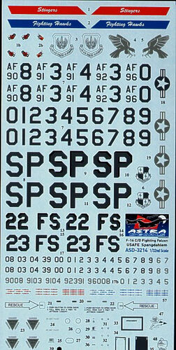 Astra Decals ASD3214 Lockheed-Martin F-16 C/D Fighting Falcon - USAFE Spangdalen