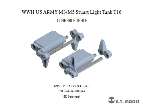 ET Model P35-038 US WWII Light Tank M3/M5 Stuart - T16 Workable Track (for AFV Club Kit)
