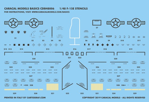 Caracal Models B48006 McDonnell F-15 E Eagle - Stencils and National Insignia