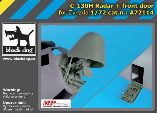 Black Dog A72114 C-130H Hercules radar + front door for Zvezda