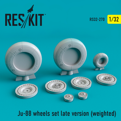 DISCONTINUED RES/KIT 32-0270 Ju-88 wheels set late version weighted