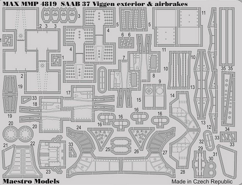Maestro Models P4819 SAAB 37 exterior & airbrakes