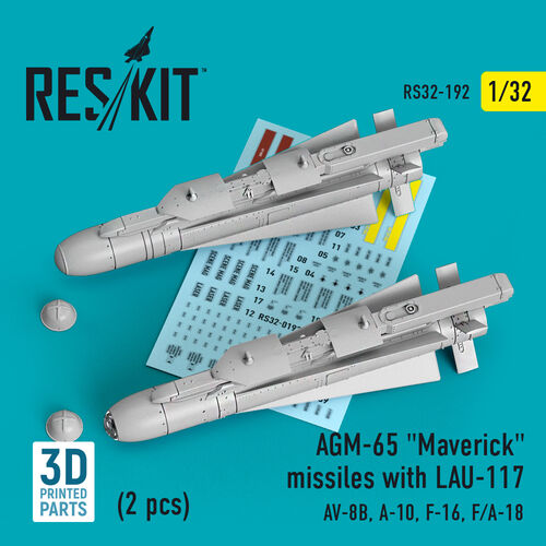 RES/KIT 32-0192 AGM-65 'Maverick' Missiles With LAU-117 (2pcs) (AV-8B, A-10, F-16, F/A-18)