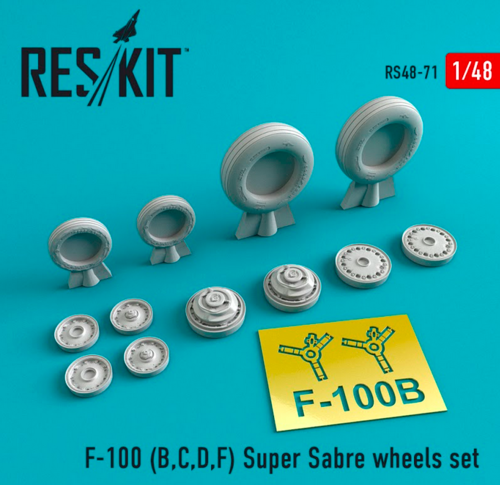 DISCONTINUED RES/KIT 48-0071 North American F-100 Super Sabre wheels set