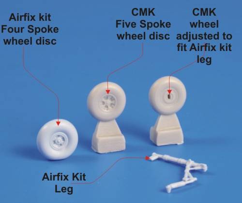 CMK Q72197 Hurricane Mk.I ,,Fabric Wing" - Correction Five Spoke Wheels 1/72 for Airfix kit