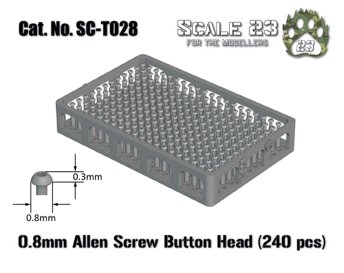 Scale23 SC-T028 0.8mm Allen Screw Button Head (240 pcs)
