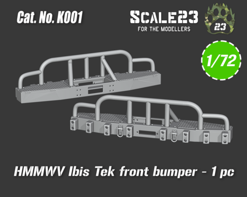 Scale23 72-K001 HMMWV Ibis Tek front bumper - 1 pc