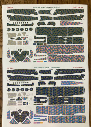 Aviattic ATT72033 Fokker D.VII (Fokker built") - 4 & 5 colour "lozenge" with lozenge tapes (for Eduard kits)
