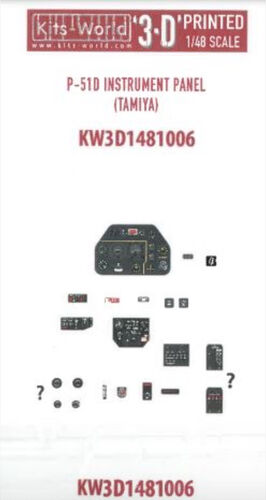 Kits World 3D1481006 North American P-51 D - 3D Full colour Instrument Panel (for Tamiya kits)