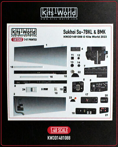 Kits World 3D1481088 Sukhoi Su-7 BMK/BKL Cockpit - Cockpit Interior 3D Decals (for OEZ, Kopro, Esci, Eduard, Revell, Italeri, Smer and Mistercraft kits)
