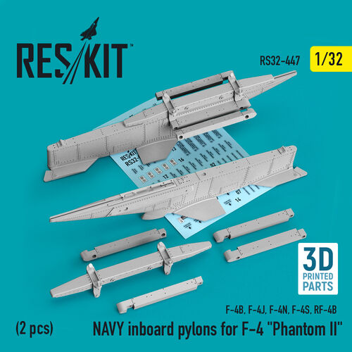 RES/KIT 32-0447 NAVY Inboard Pylons For F-4 'Phantom II' (2 pcs) (F-4B, F-4J, F-4N, F-4S, RF-4B)