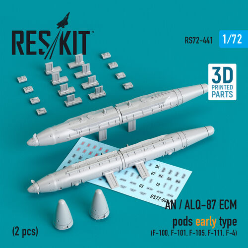 RES/KIT 72-0441 AN / ALQ-87 ECM Pods Early Type (2 pcs) (F-100, F-101, F-105, F-111, F-4)