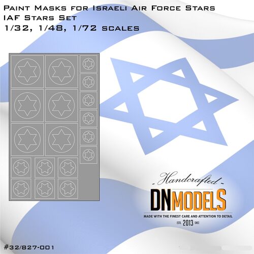 DN Models 32-827-001 Paint Masks For Israeli Air Force, IAF Stars Set