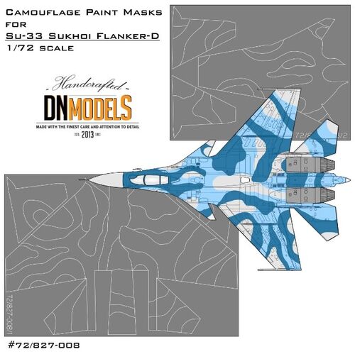 DN Models 72-827-008 Camouflage Paint Masks For Su-33 Flanker-D