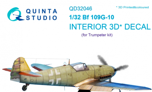 Quinta Studio QD32046 Bf 109G-10 3D-Printed and coloured Interior on decal paper