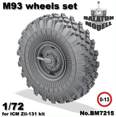 Balaton Modell BM7215 M-93 wheels set for ICM Zil-131 kit