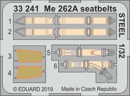 Eduard 33241 Me 262A seatbelts STEEL REVELL