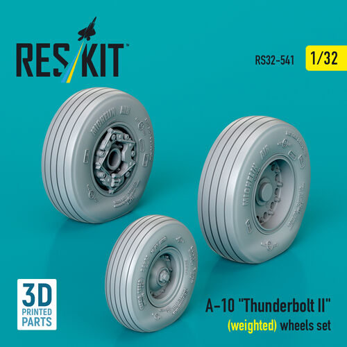 RES/KIT 32-0541 Faichild A-10 Thunderbolt II - Weighted Wheels Set (3D Printed)