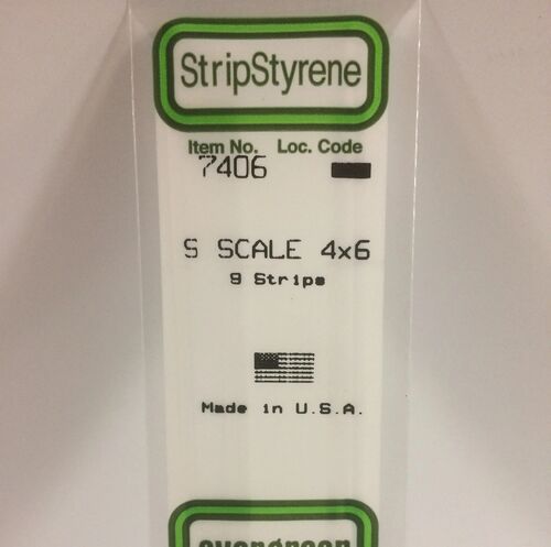 Evergreen 07406 "O" Scale Polystyrene Strip (35 cm) 1,57 x 2,40 mm (4 x 6) (1 pc)