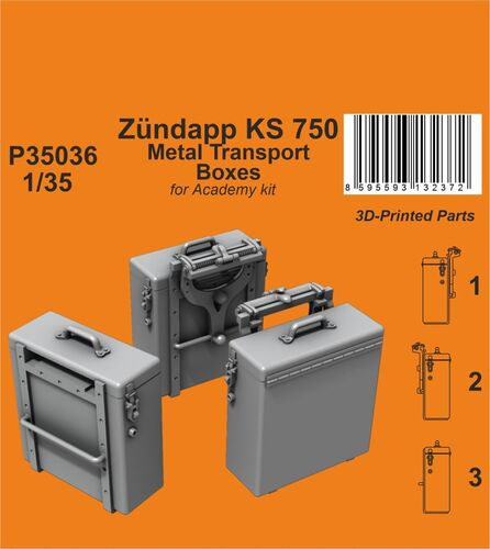 CMK P35036 Zündapp KS 750 Metal Transport Boxes (For Academy)