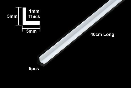 Tamiya 70200 Plastic Beams 5mm L-Shaped, 5pcs