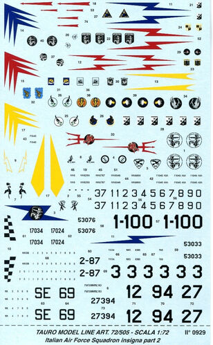 TAURO MODEL 72-505 F-84 F / RF-84 F / MB-326 / F-104 / G-91 R and T-6 in AMI Service - Insignia