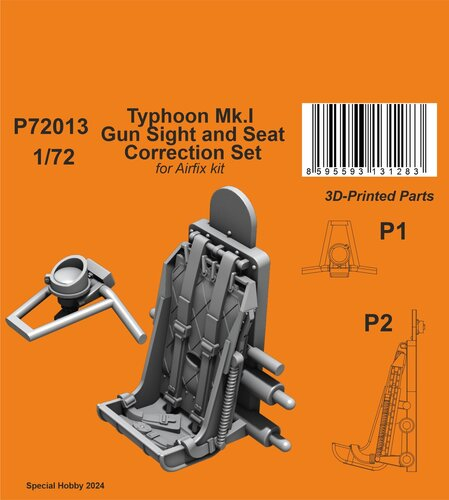 CMK P72013 Typhoon Mk.I Gun Sight And Seat Correction Set (For Airfix Kit)