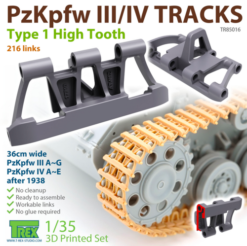 T-Rex Studio 85016 PzKpfw.III/IV Tracks Type 1 High Tooth
