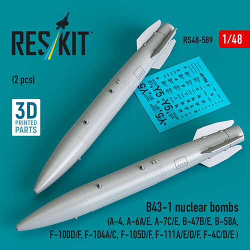 RES/KIT 48-0589 B43-1 Nuclear Bombs (2 pcs / 3D Printed)
