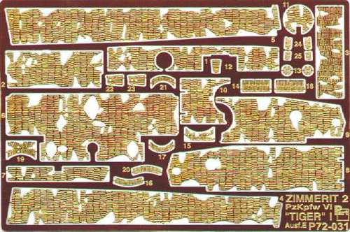 Part P72-031 Pz.Kpfw. VI Tiger I Ausf.E - Zimmerit 2 Revell