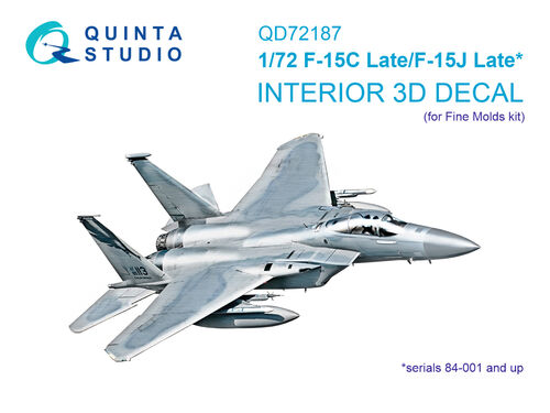 Quinta Studio QD72187 F-15 C/J Late - 3D-Printed & Coloured Interior on Decal Paper (for Fine Molds Kits)