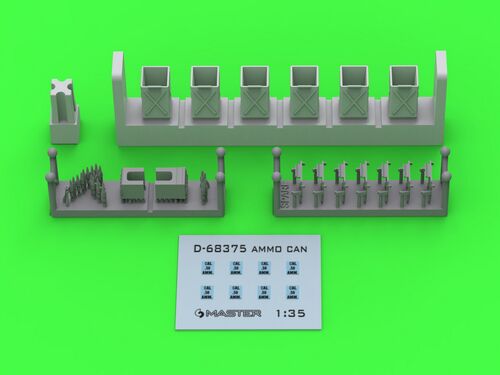 Master GM-35-071 Early small (50 round) ammunition cans (D68375) for Browning M2HB .50 cal machine gun (6 pcs) - OPENED