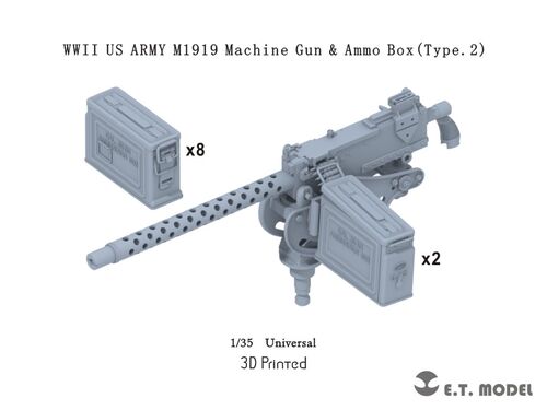 ET Model P35-292 WWII U.S.Army M1919 Machine Gun And Ammo Box (Type 2) (Universal)