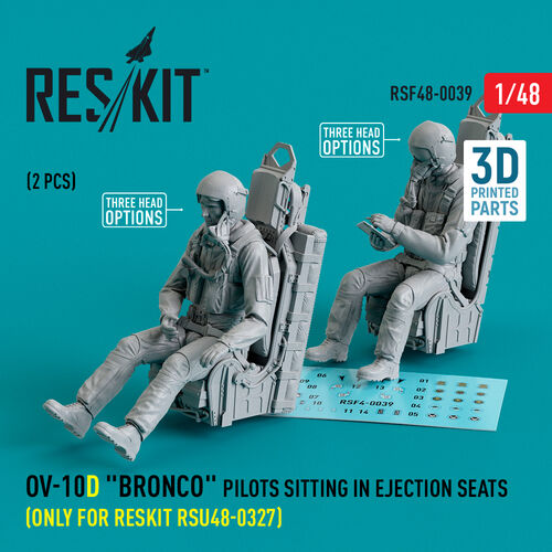 RES/KIT F48-0039 OV-10D 'Bronco' Pilots Sitting In Ejection Seats (Only For RESKIT RSK-U48-0329) (2pcs) (3D Printed)