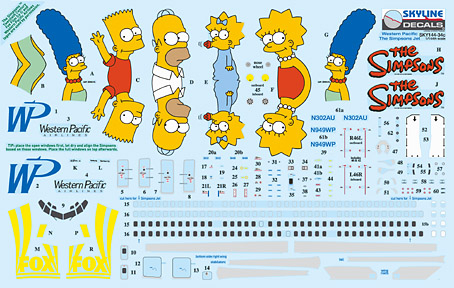 Skyline SKY144-34C Boeing 737-300 - Western Pacific N949WP Simpsons Logo Jet (with PE parts)