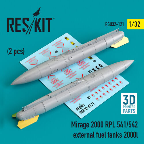 RES/KIT U32-0121 Mirage 2000 RPL 541/542 External Fuel Tanks 2000lt (2 pcs)