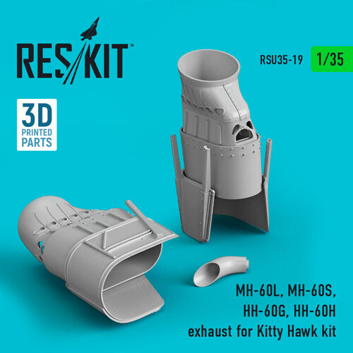 RES/KIT U35-0019 MH-60L, MH-60S, HH-60G, HH-60H Exhaust For Kitty Hawk Kit (3D Printing)