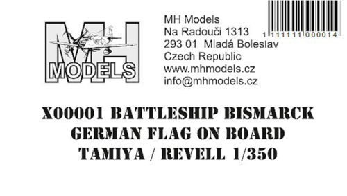 MH Models X00001 Battleship Bismarck German flag on board for Tamiya/Revell